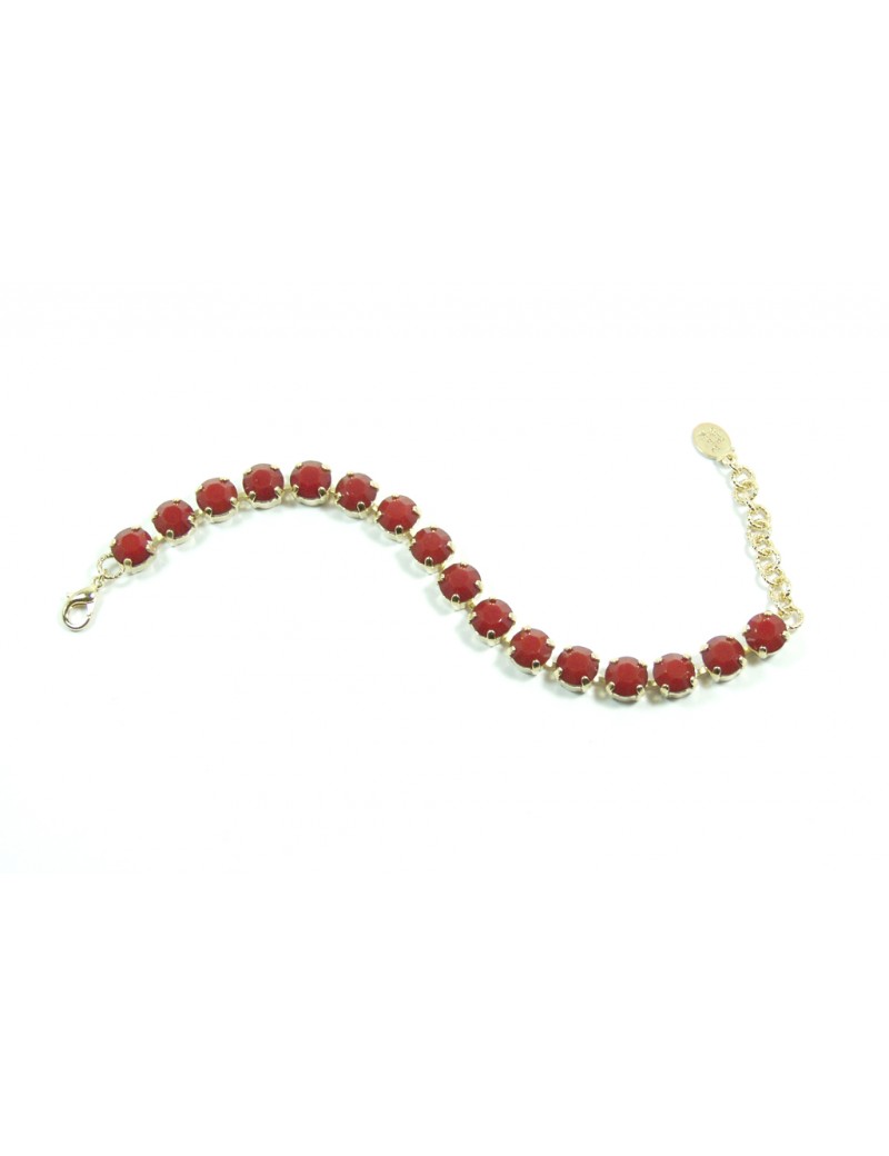 Bracelet cristaux rouges foncés