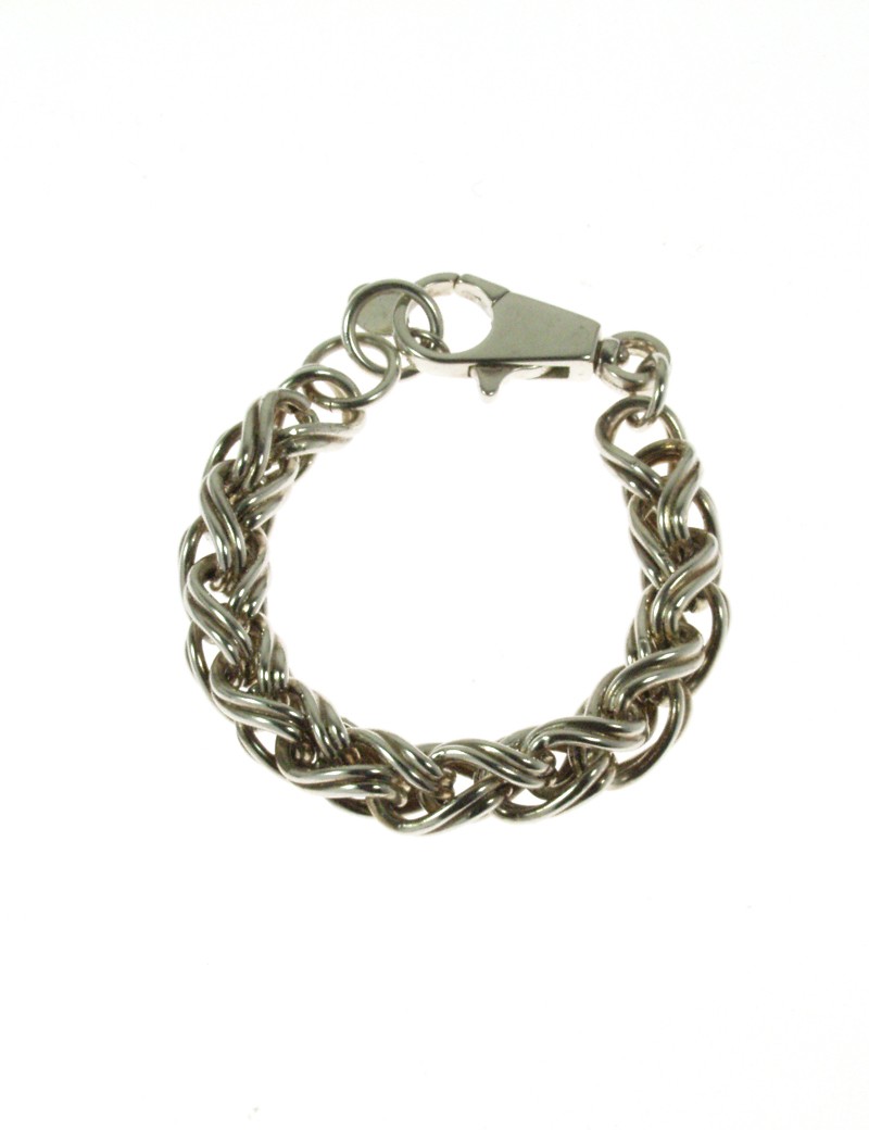 Bracelet chaîne argent vieilli